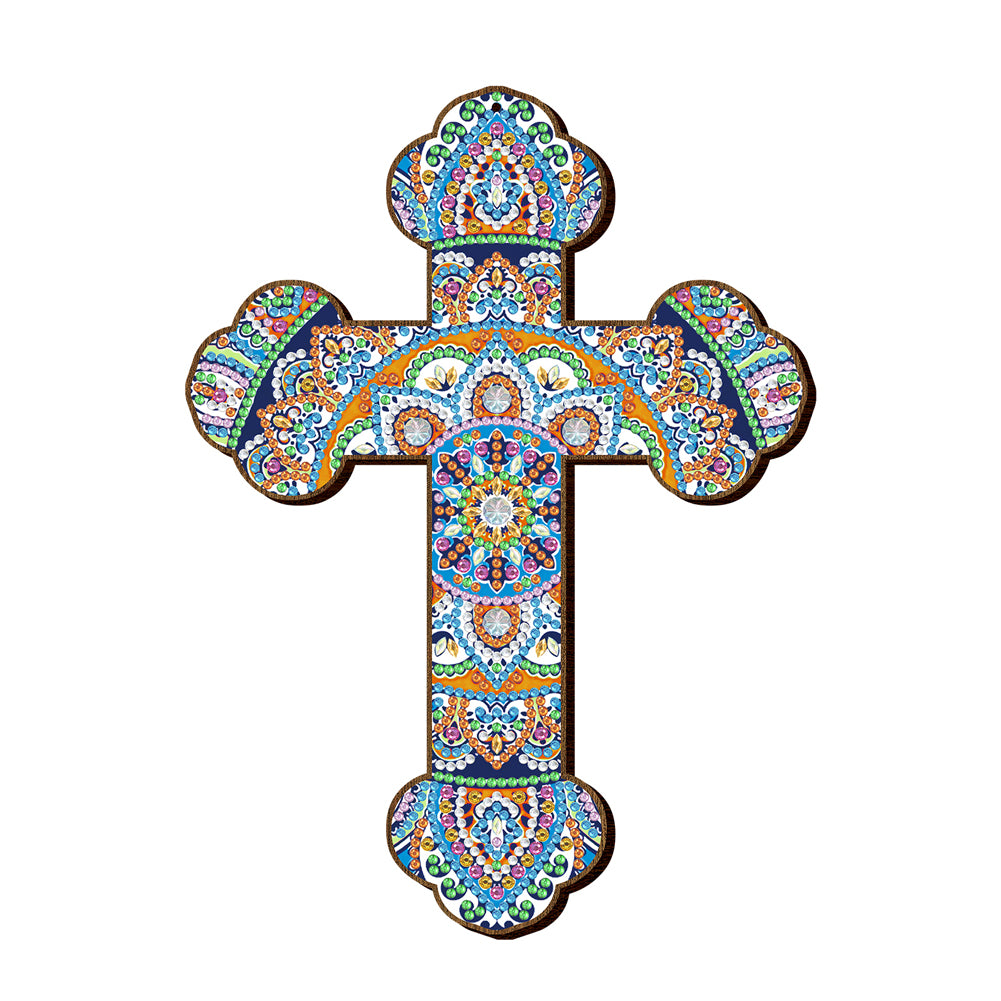Wooden Jesus Christ Cross Pendant DIY Diamond Painting Religion Pray D ...